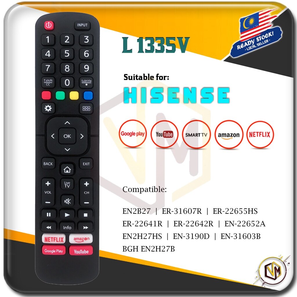 HISENSE LCD/LED TV REMOTE CONTROL EN-83801 L1335V Flat Panel LED | Lazada