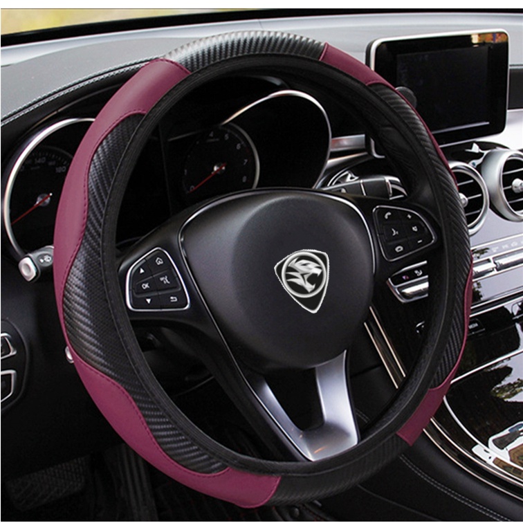 PROTON SAGA BLM FLX FL NEW SAGA VVT 2016 2023 Steering Cover Wheel Covers DAD Carbon 6D PU Leather 38CM Car Aksesori Steering Wheel Cover Lazada Lazada