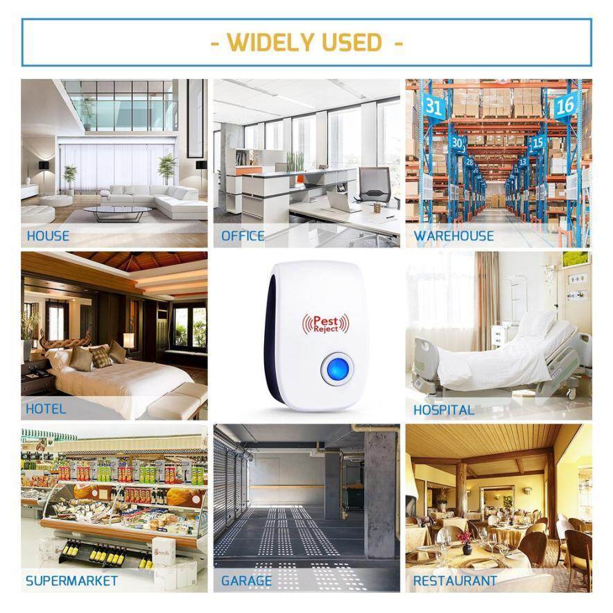 6PCS Electronic Ultrasonic Pest Repeller Mosquito Rejector Mouse Rat ...