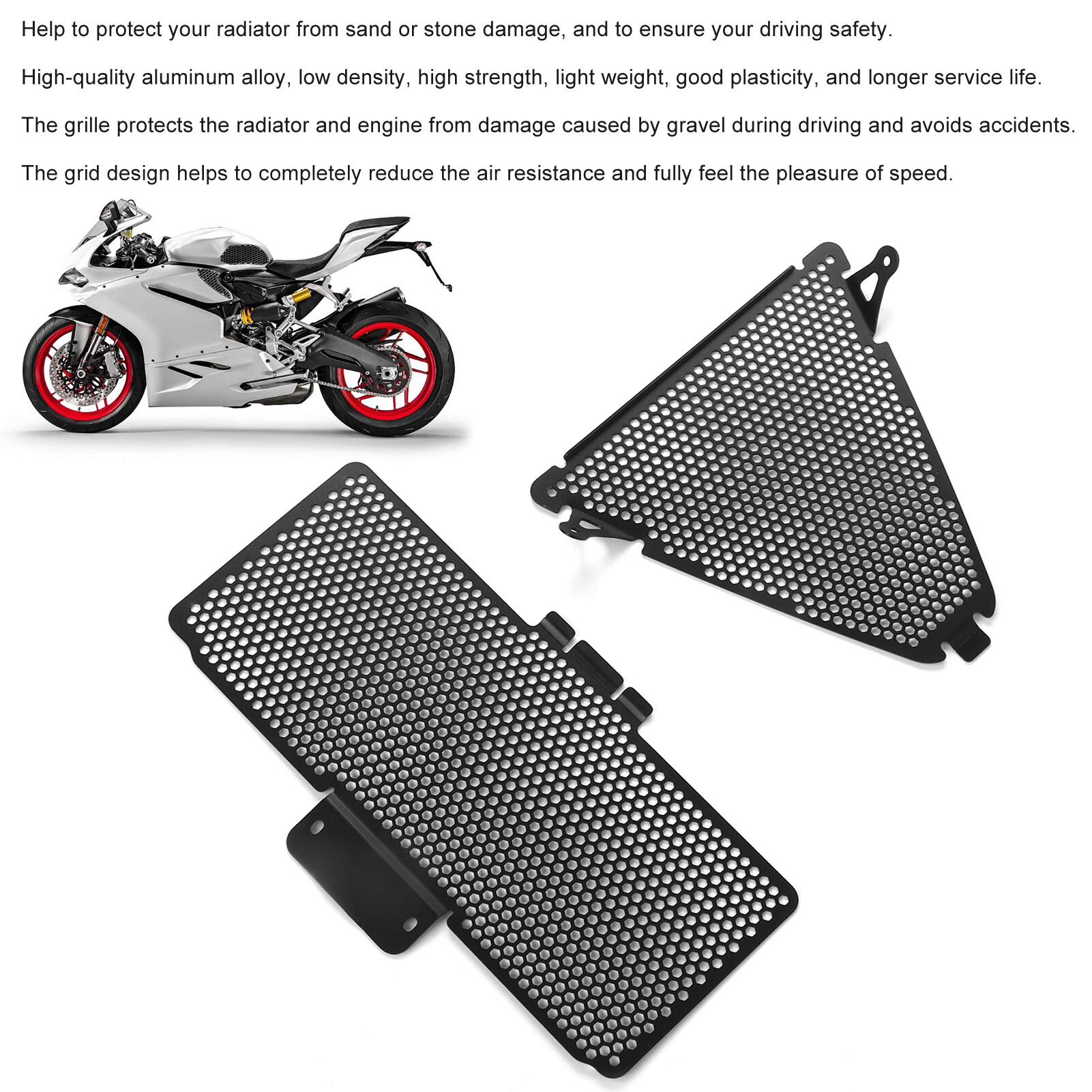 STOCK】Motorcycle Lower Radiator Guard Grille Bezel อะลูมินัมอัลลอย ...