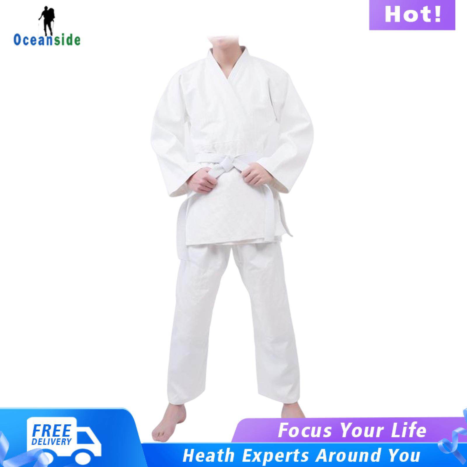 Oceanside Unisex Judo Gi Uniform Stage Lightweight Costumes White Belt ...