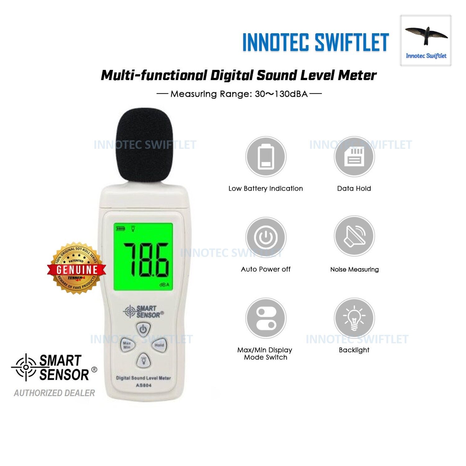 SMART SENSOR DIGITAL SOUND LEVEL METER [AS804] 音量测试器 | Lazada