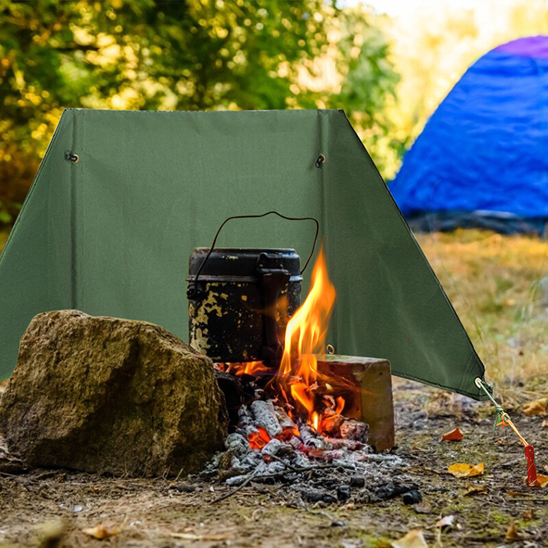 Qin Campfire Windshield Camping Grills Windscreen Windproof Strong Wear ...