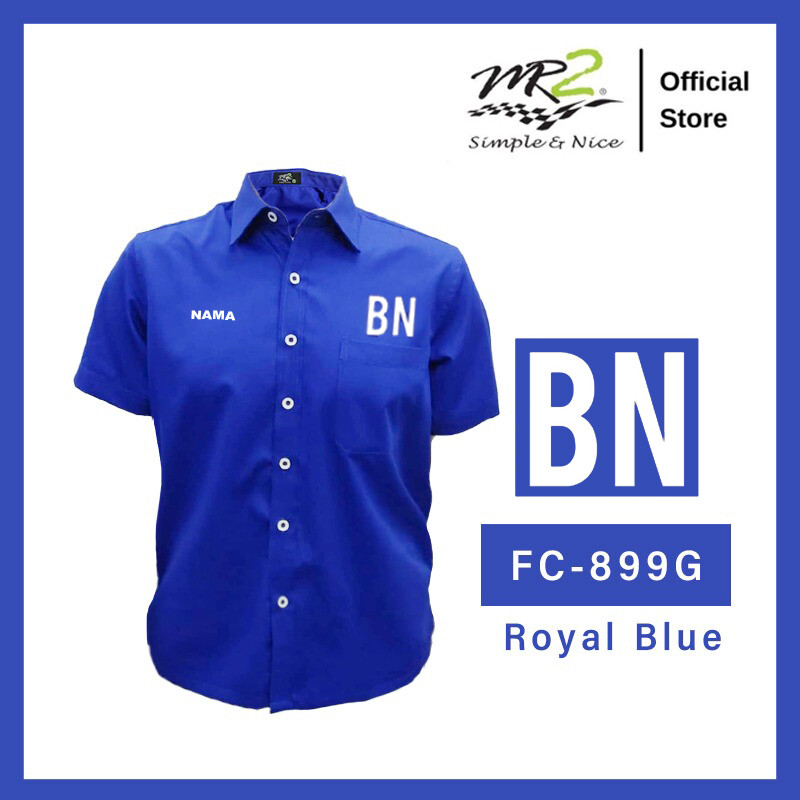 Baju Kemeja Korporat Barisan Nasional Warna Royal Blue (LOGO BN (DACING ...
