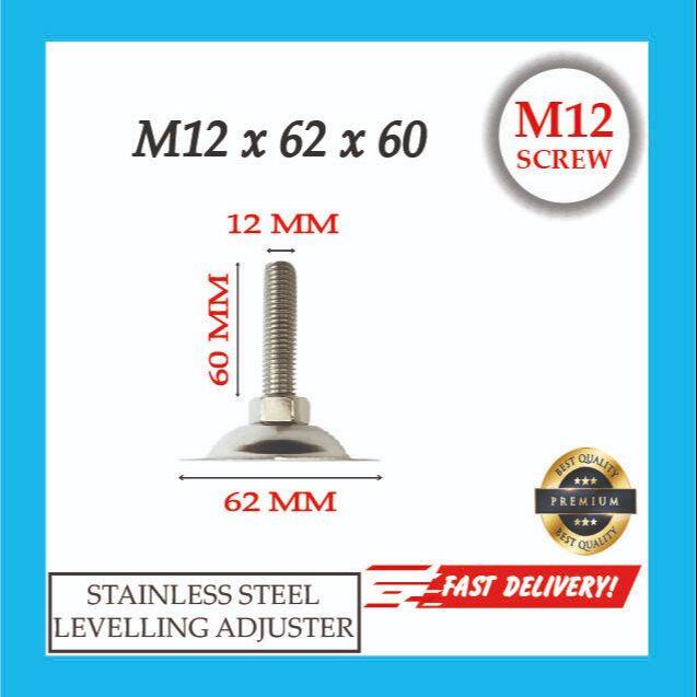 M12 ADJUSTABLE LEVELING STAND STAINLESS STEEL BASE FLOOR MOUNTED ...