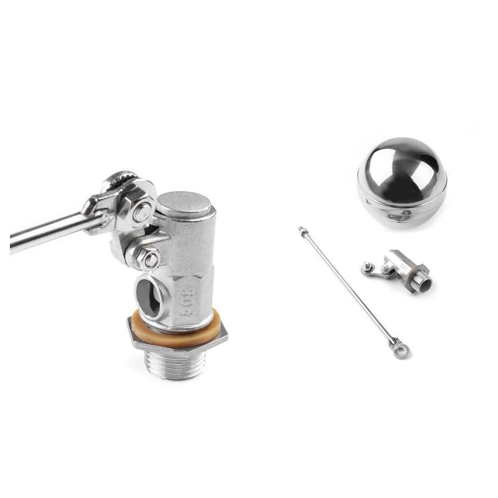Stainless Steel 1/2" Heavy Duty Float Valve c/w 4" Stainless Steel Ball ...