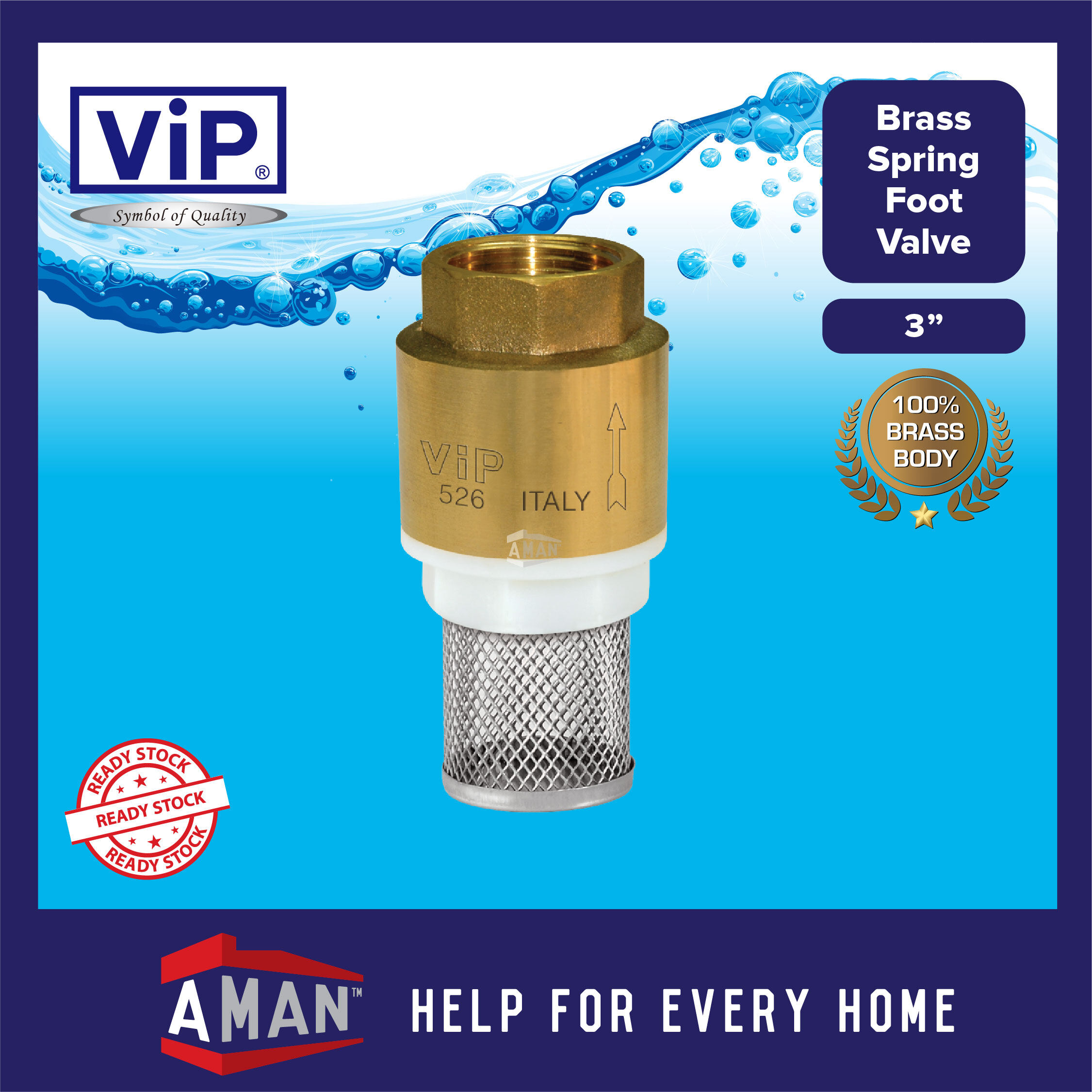 ViP 3 inch Brass Spring Check Valve Foot Valve One Way Valve Non Return ...