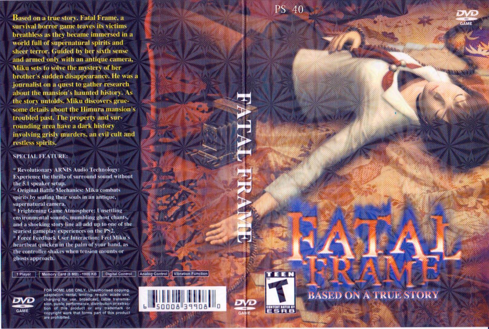 PS2 GAME FATAL FRAME | Lazada