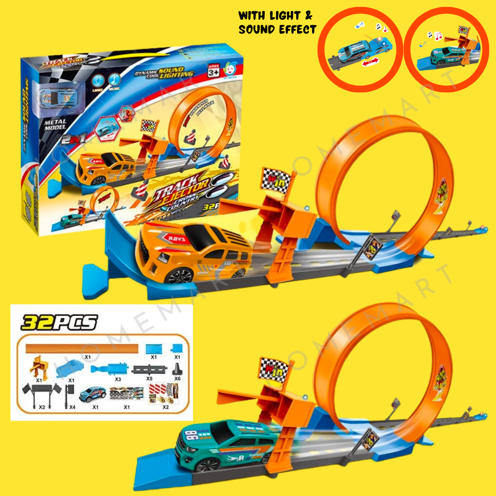 360 Degrees Spiral Ring Runway Track Race Car Play Set Toys Kids Car ...