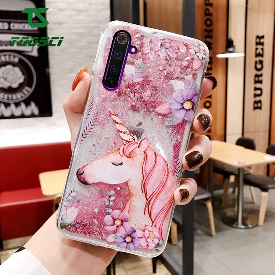 Fashion Dynamic Liquid Quicksand Pink Colorful Unicorn Phonecase for ...