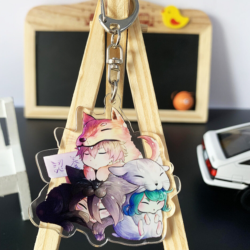 One Punch Man Anime Keychain Transparent Double-sided Pendant Acrylic ...