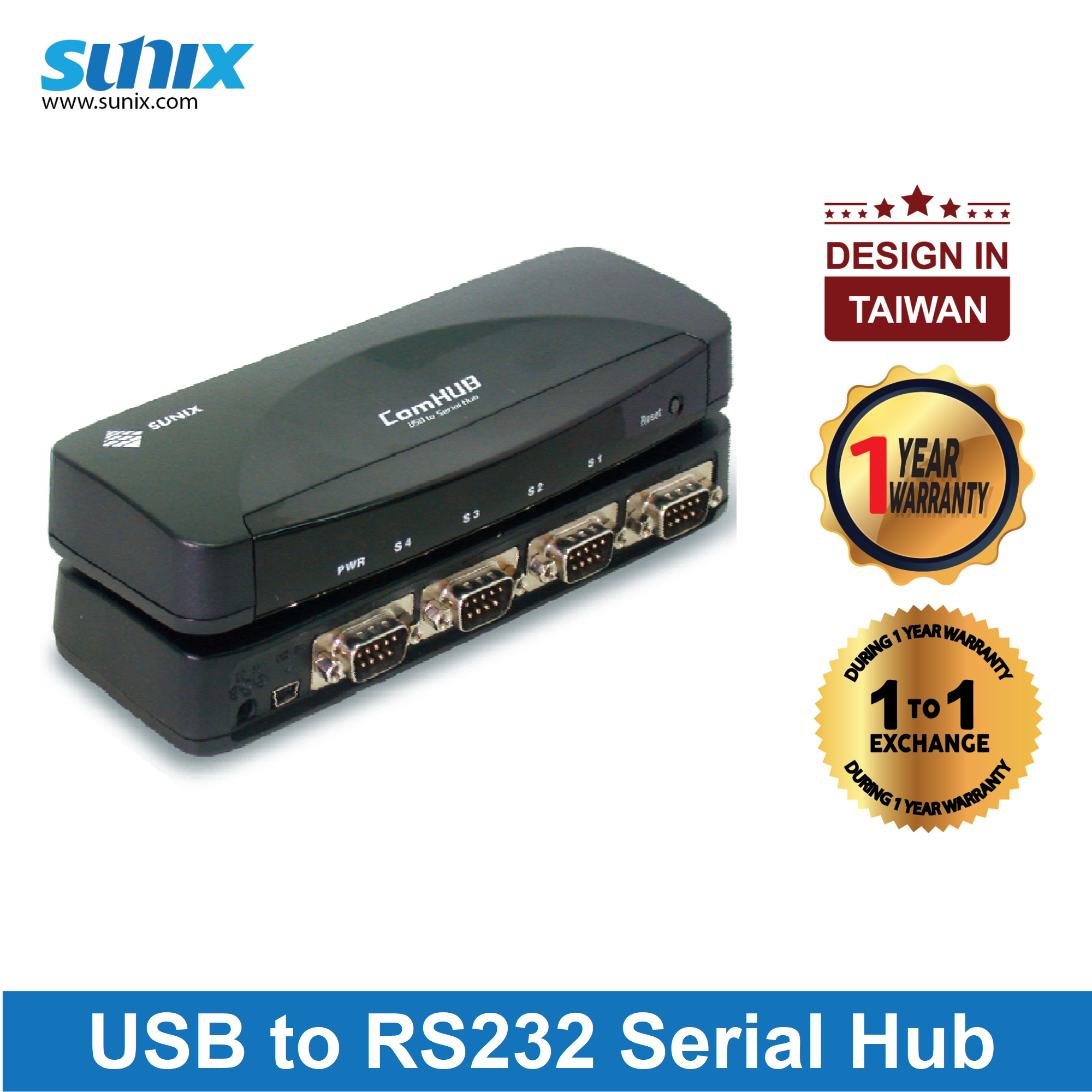 USB to 4 Ports RS232 Serial Hub (Sunix UTS4009PF) | Lazada