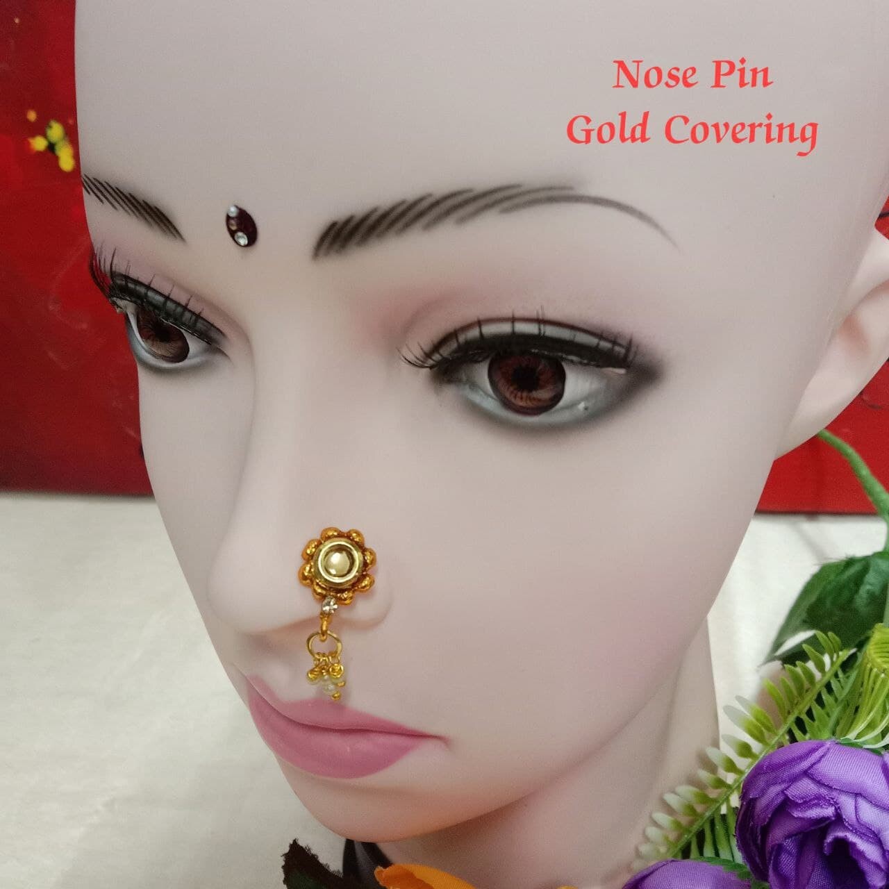 Nose Ring Ready Stock Nose Pin Indian Nose Rings Gold Covering