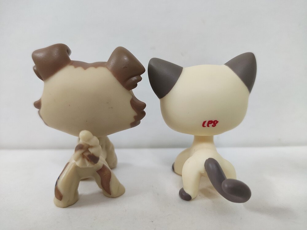 2ชิ้น/ล็อต LPS Toy Pet Shop Cat Dog #2210 #1116 Littlest Pet Shop Kid ...