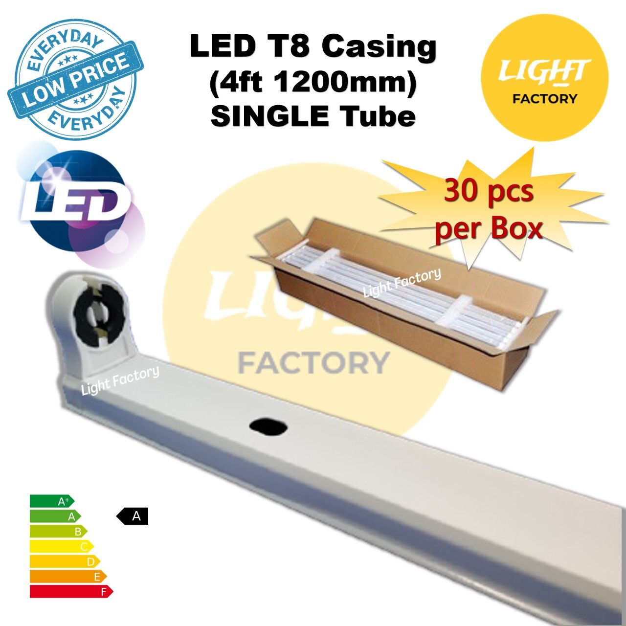 [BOX SET] LED T8 Casing LED T8 Fitting T8 LED Tube LED Single Casing 2ft 4ft 2 feet 4 feet ...