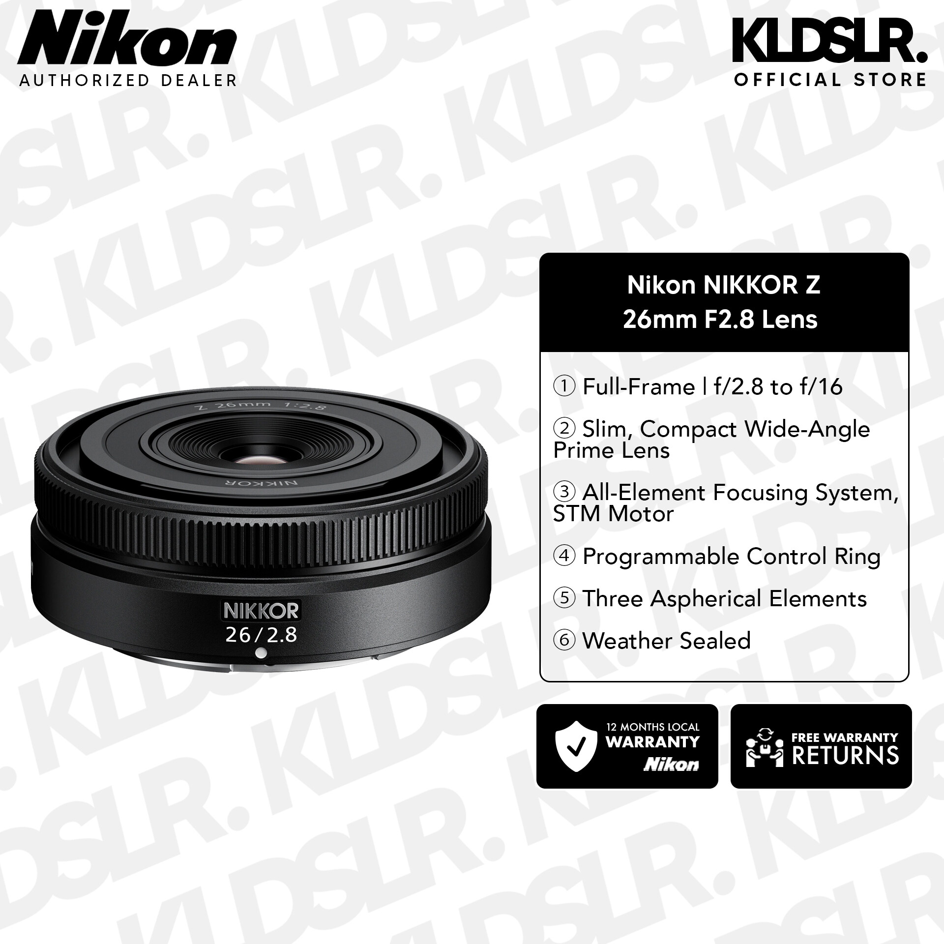Nikon NIKKOR Z 26mm F2.8 Lens (Nikon Malaysia Warranty) | Lazada
