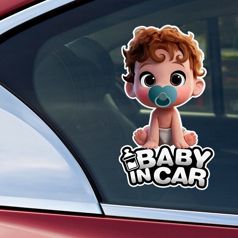 20976# Self-adhesive Vinyl Decal Boy Baby in Car Sticker Waterproof ...