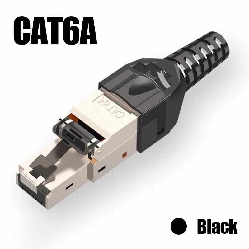 RJ45 Cat6A/Cat7/Cat8 Connector Tool-Free Toolless RJ45 Termination Plug ...