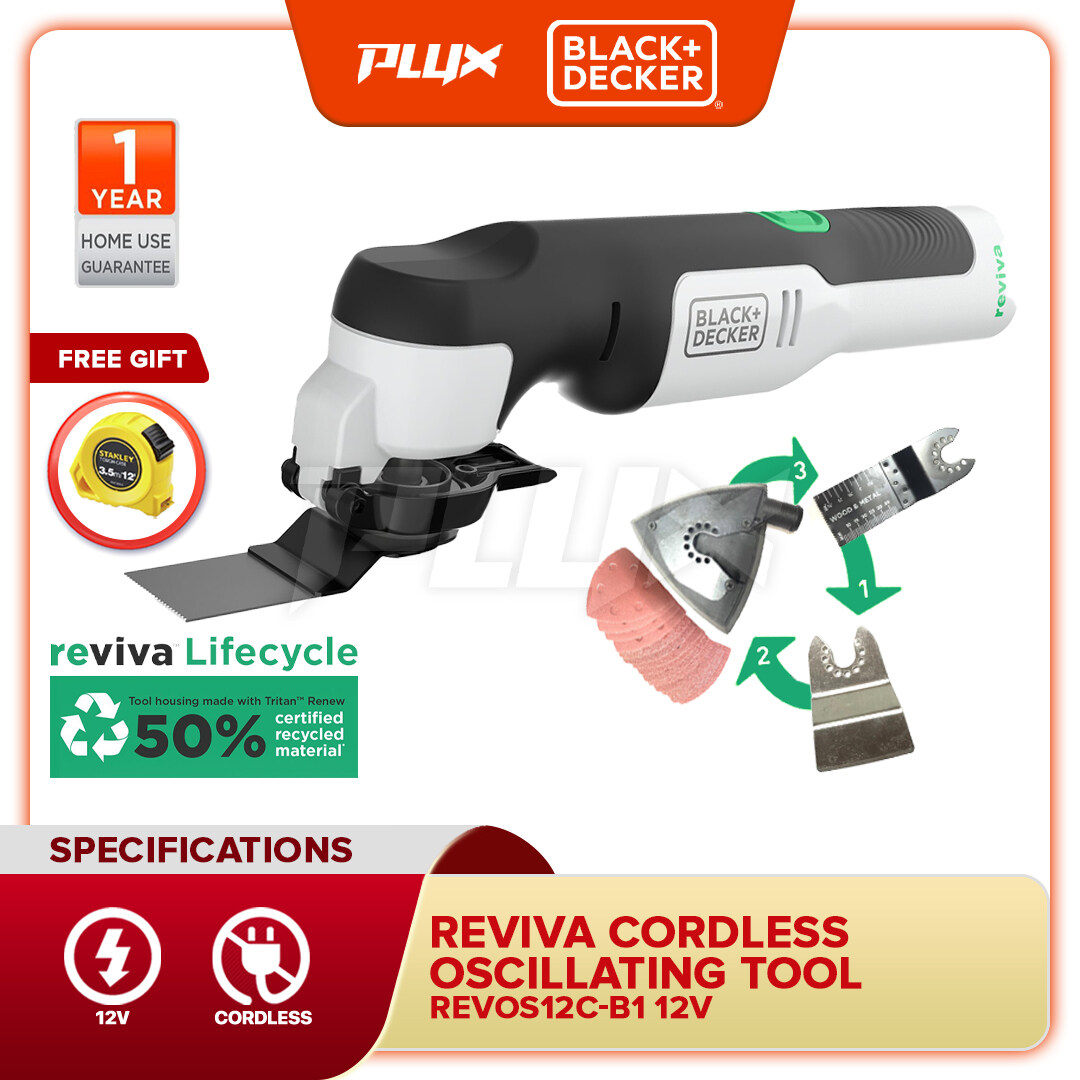 BLACK + DECKER 12V REVIVA Cordless Oscillating Tool REVOS12C-B1 | Lazada