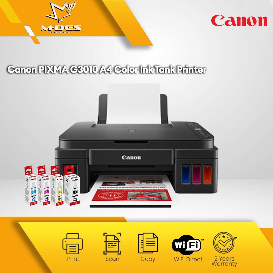 Canon Pixma G3010 Wireless All-In-One A4 Refill Ink Tank Printer ...