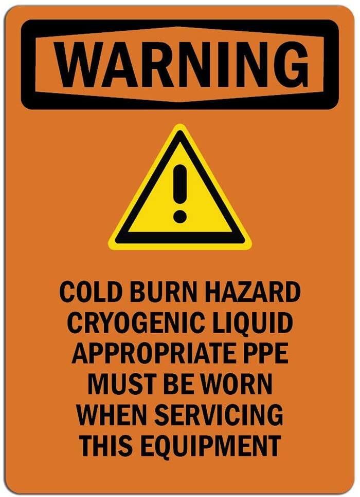Warning Sign Cold Burn Hazard Cryogenic Liquid with Symbol Label Decal ...