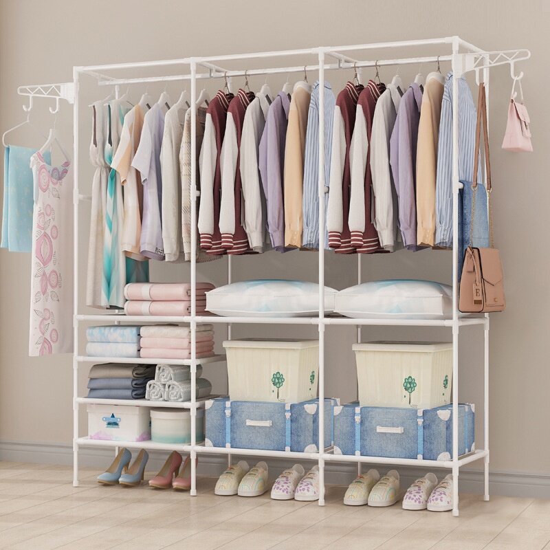 Big Multiple Storage Open Wardrobe Cabinet Closet Cloth Drying Rack ...