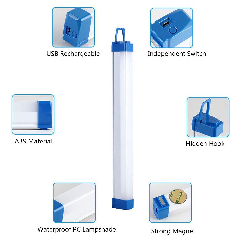 3 Modes LED Camping Emergency Light Lantern USB Rechargeable Warm White/White Work Study Light ...