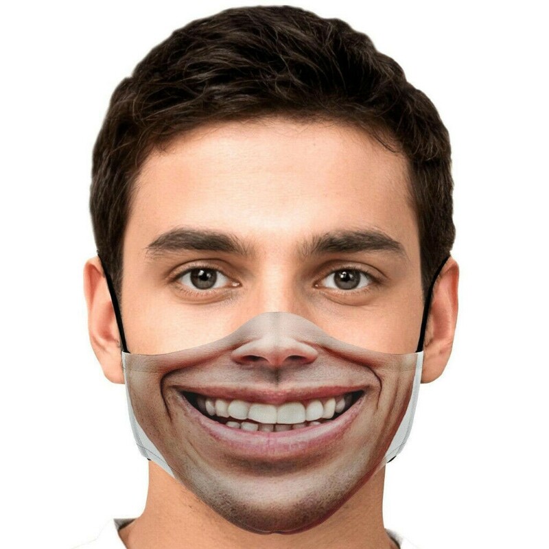 HOT SALE Men Women Dustproof Reusable Cotton Mouth Mask Funny Beard ...