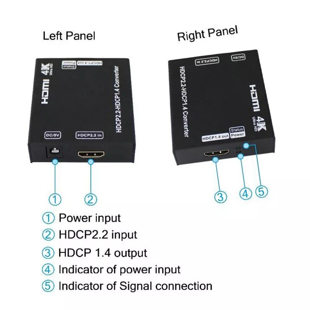 HDCP Converter Downsclaer HDCP 2.2 To 1.4 Converter UHD HDMI-Compatible Downscaler For PS4 Pro ...