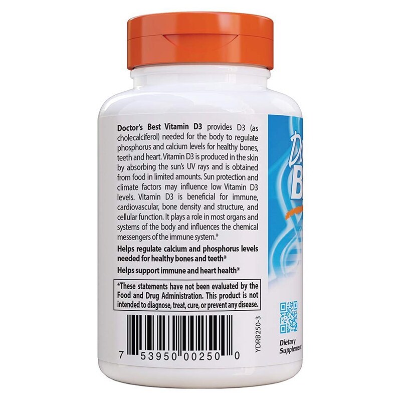 Spot American Doctor's Best Vitamin D3 Vitamind3 VD Bone 5000IU 360 ...