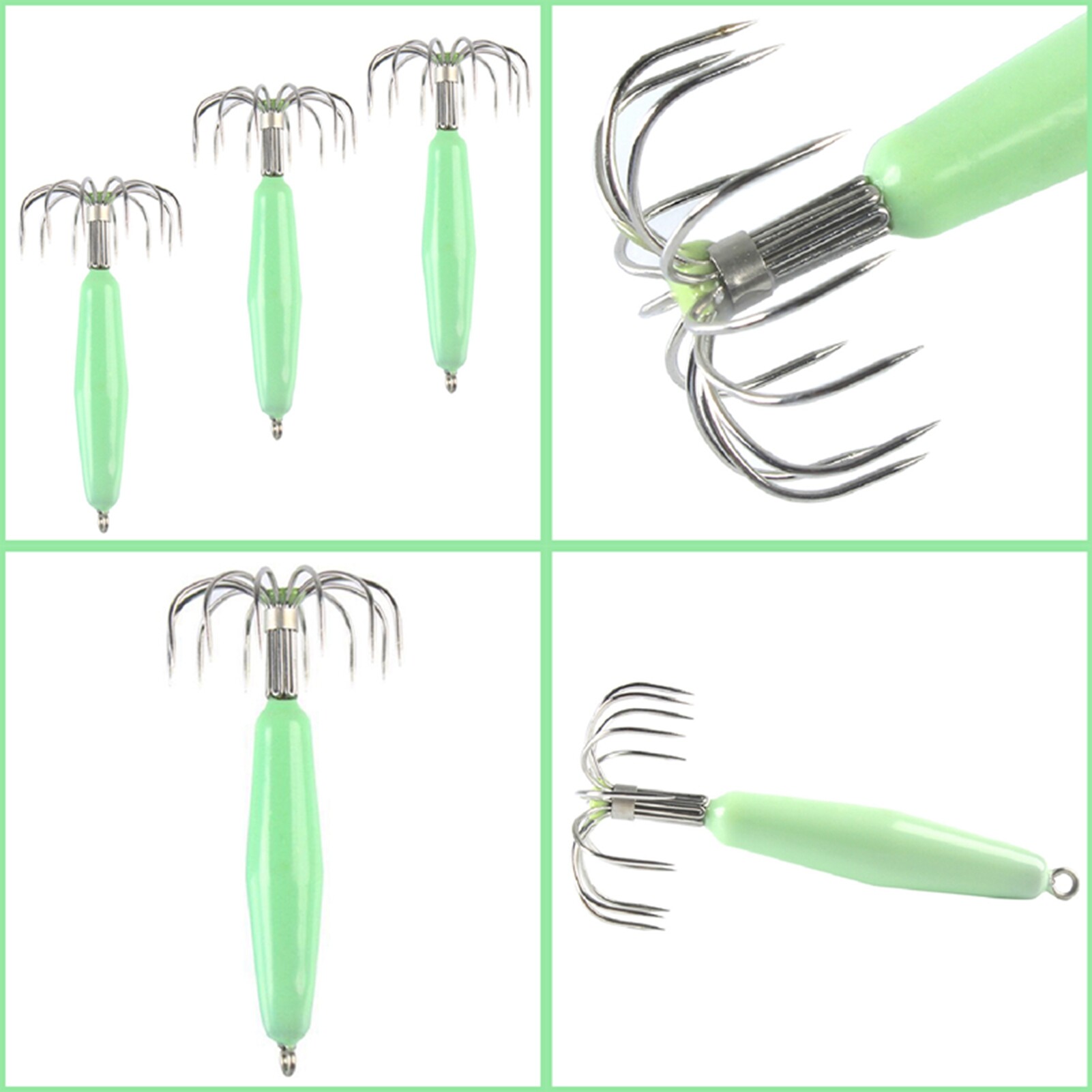 1pc Noctilucent Squid Cuttlefish Fishing Lure Hook Night Luminous Bait ...