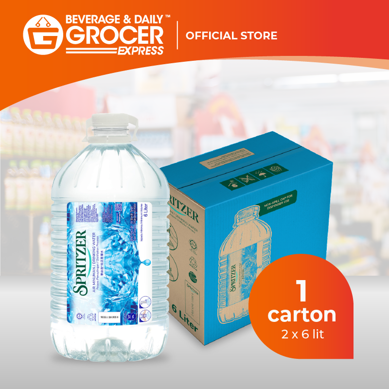 Spritzer Distilled Drinking Water (6L x 2 bottles) 1 Carton | Lazada