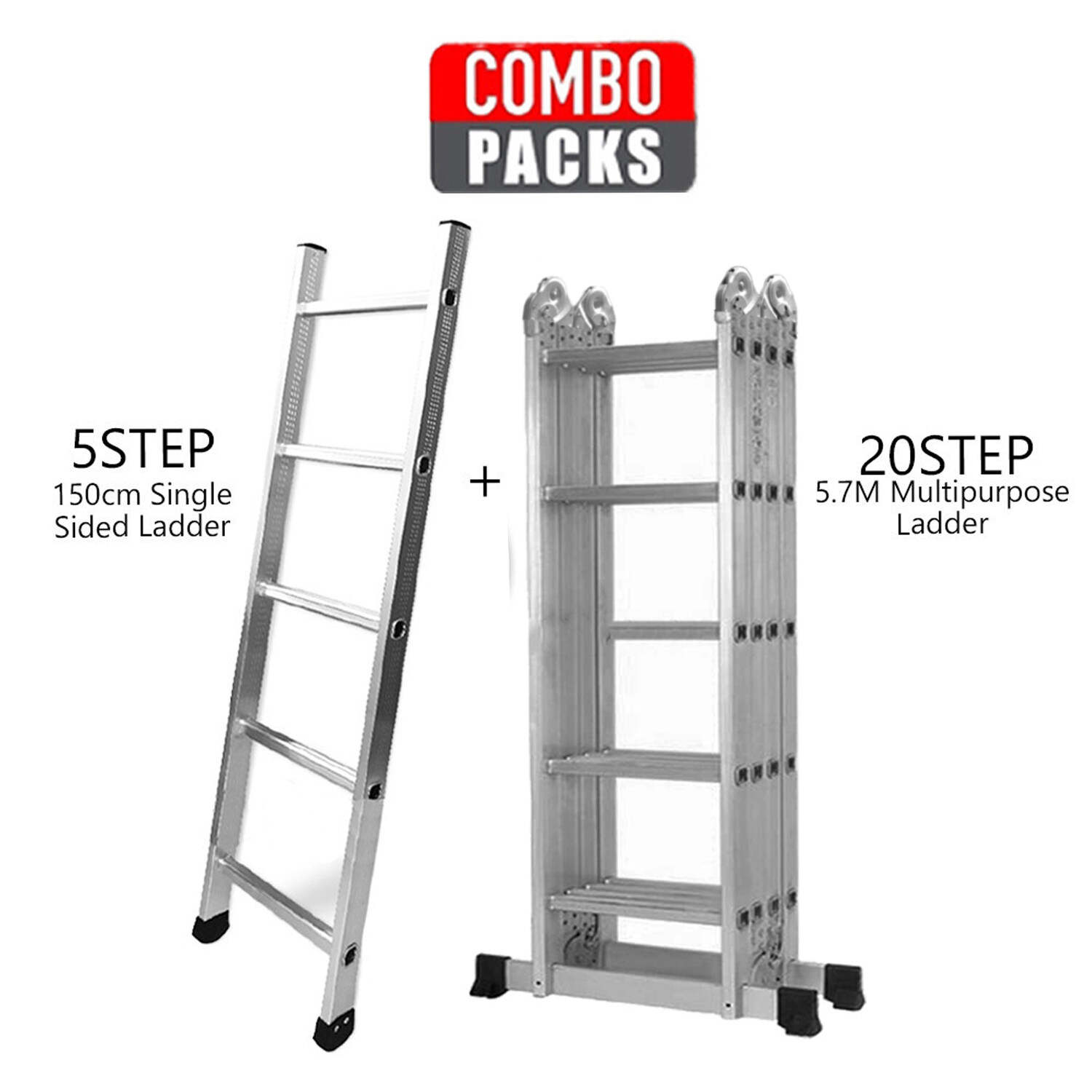 20STEP (5.7M) Aluminium Multipurpose Ladder Tangga Lipat Folding Ladder ...