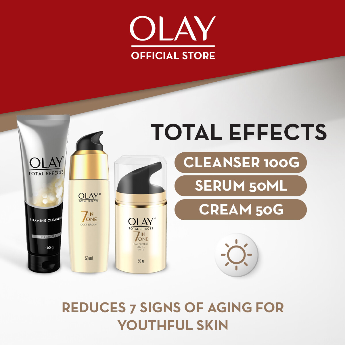 Olay Skincare Total Effects Cleanser Serum Day Cream 7 In 1 Day Pack ...