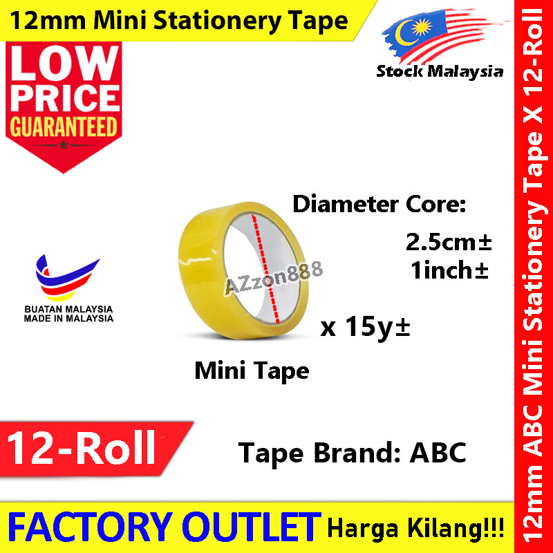 【1-BOX】 Mini Transparent Stationery Tape X 1-Box #12mm #18mm #24mm # ...