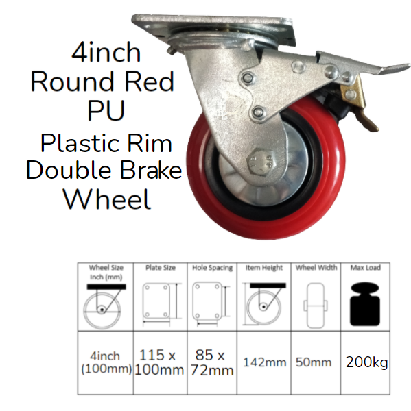 HIGH QUALITY 4'' 5'' 6''HEAVY DUTY KOREAN ROUND PU PP CENTRE CASTOR ...