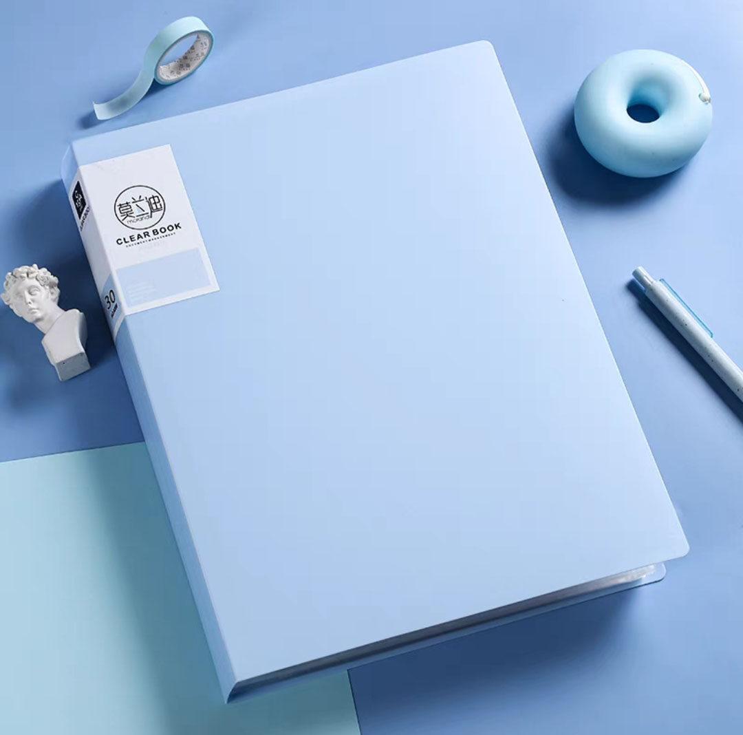 A4 Morandi Clear Holder File | 20 40 60 80 100 Pockets | Clear Book ...