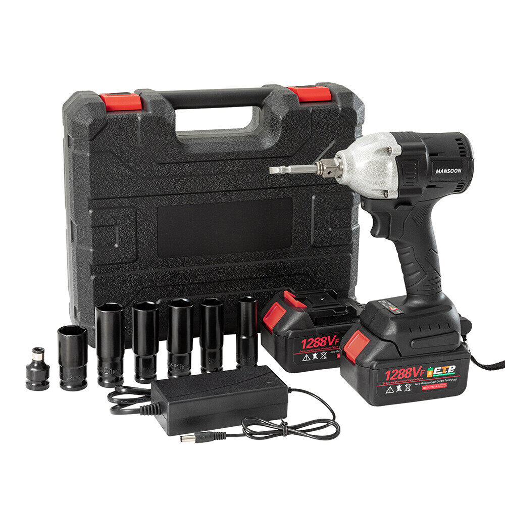 MANSOON Cordless Impact Wrench Set Brushless Impact Driver Screwdriver ...