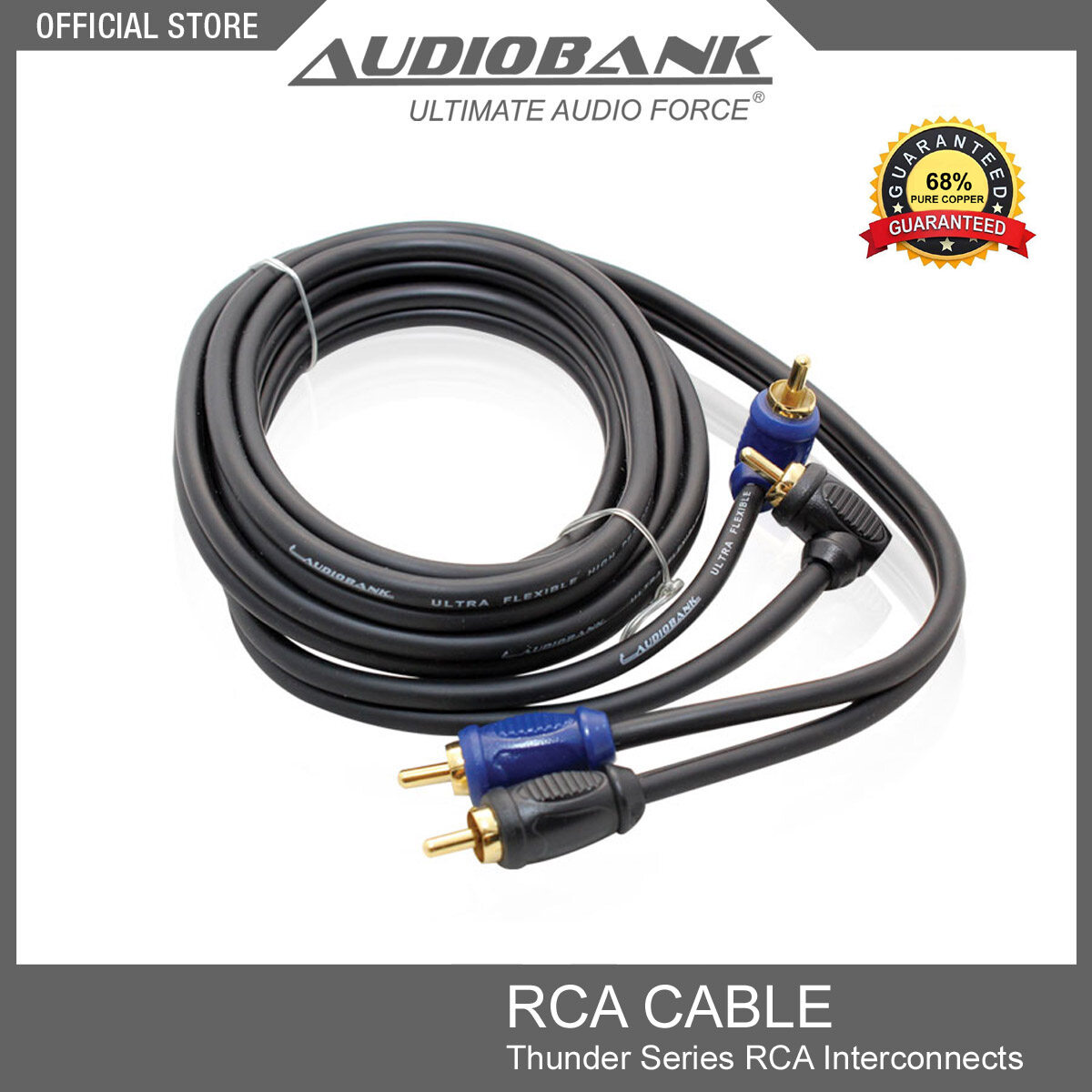 Audiobank Car Audio Car Stereo Amplifier RCA Cable 0.5M 1.2M 2.0M 4.5M ...