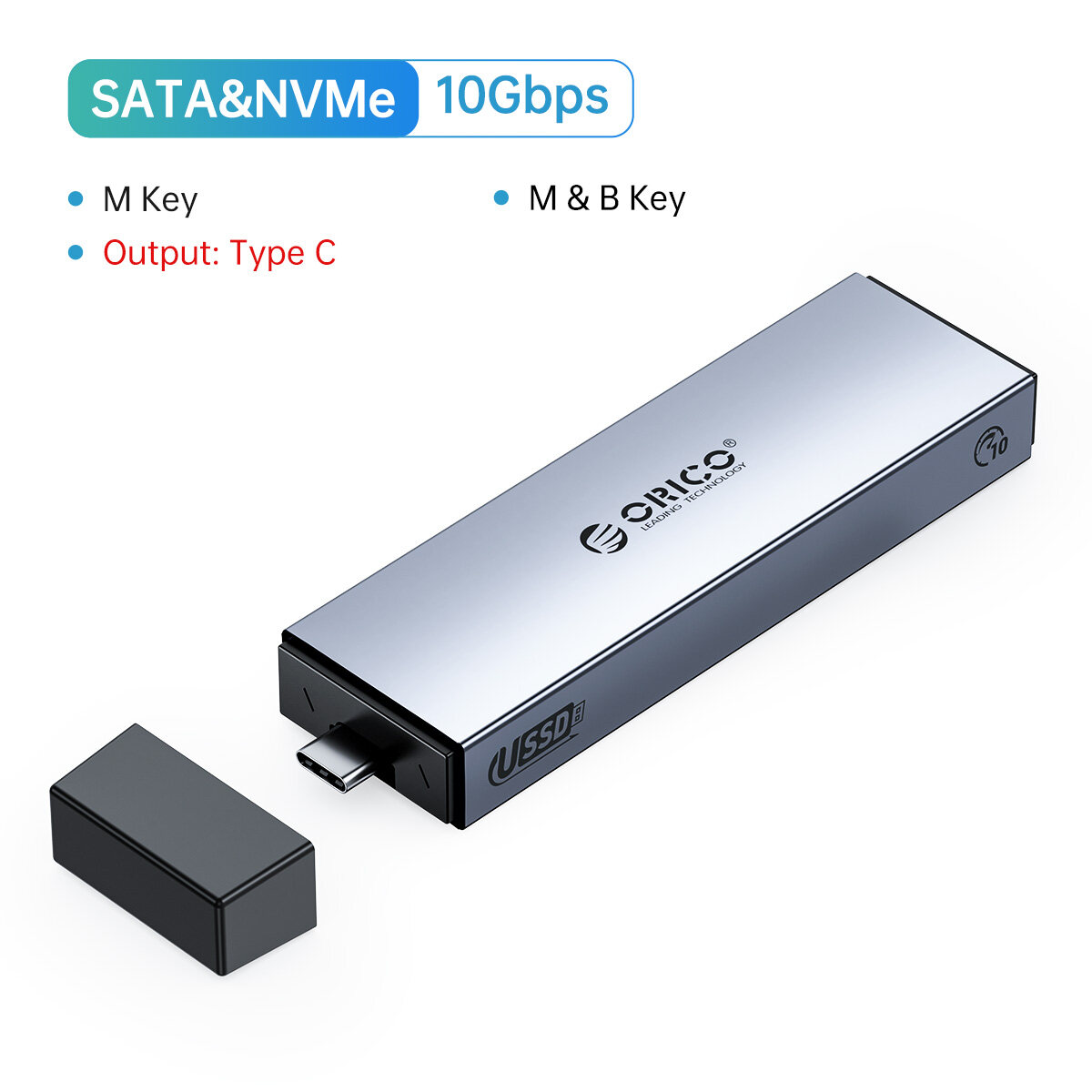 ORICO M.2 NVMe SSD Enclosure Wireless, Tool-Free USB C External NVMe ...