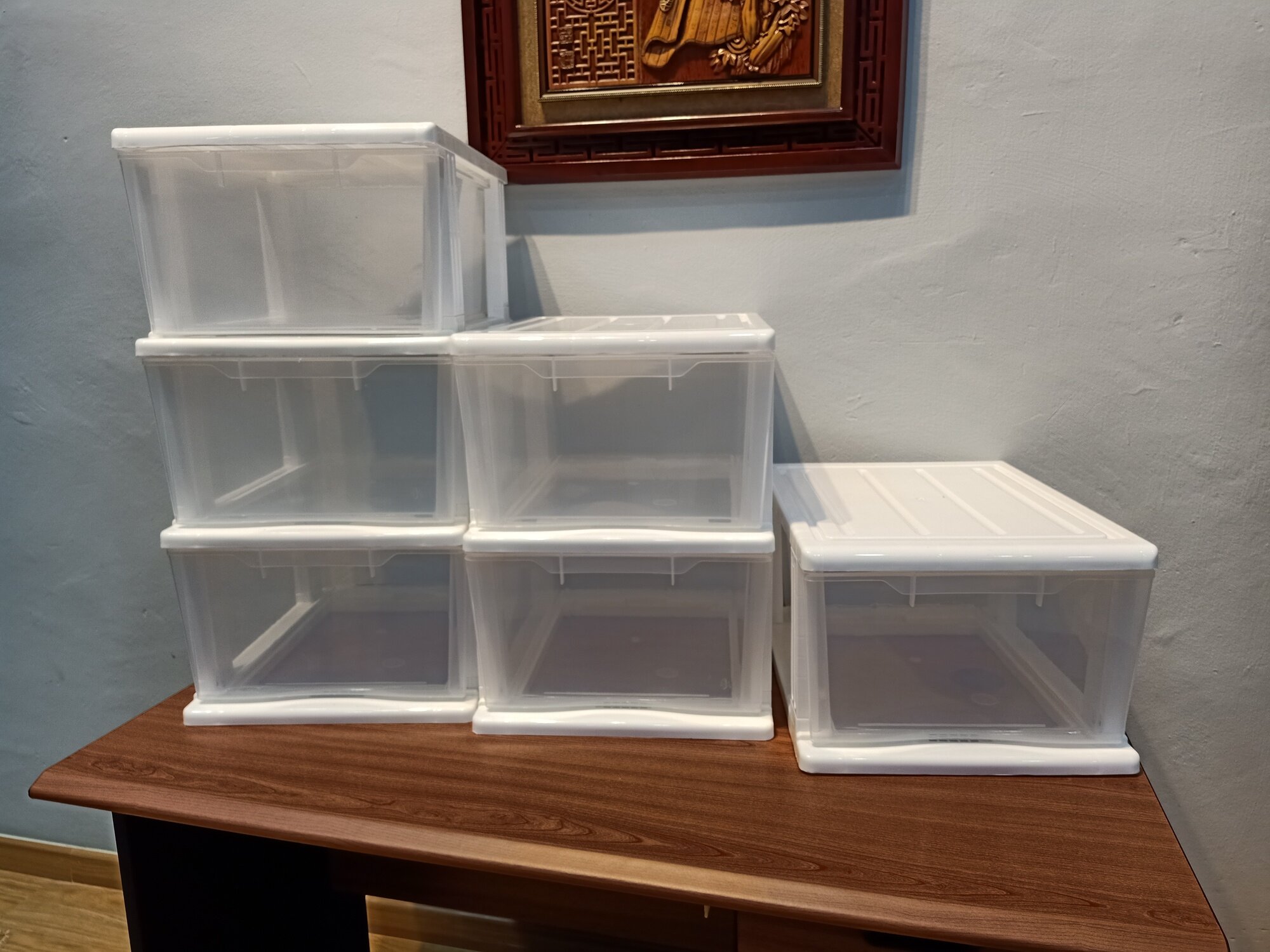 Minimalist 1/2/ 3 Tier Plastic Storage Cupboard Drawer Cabinet Rack ...