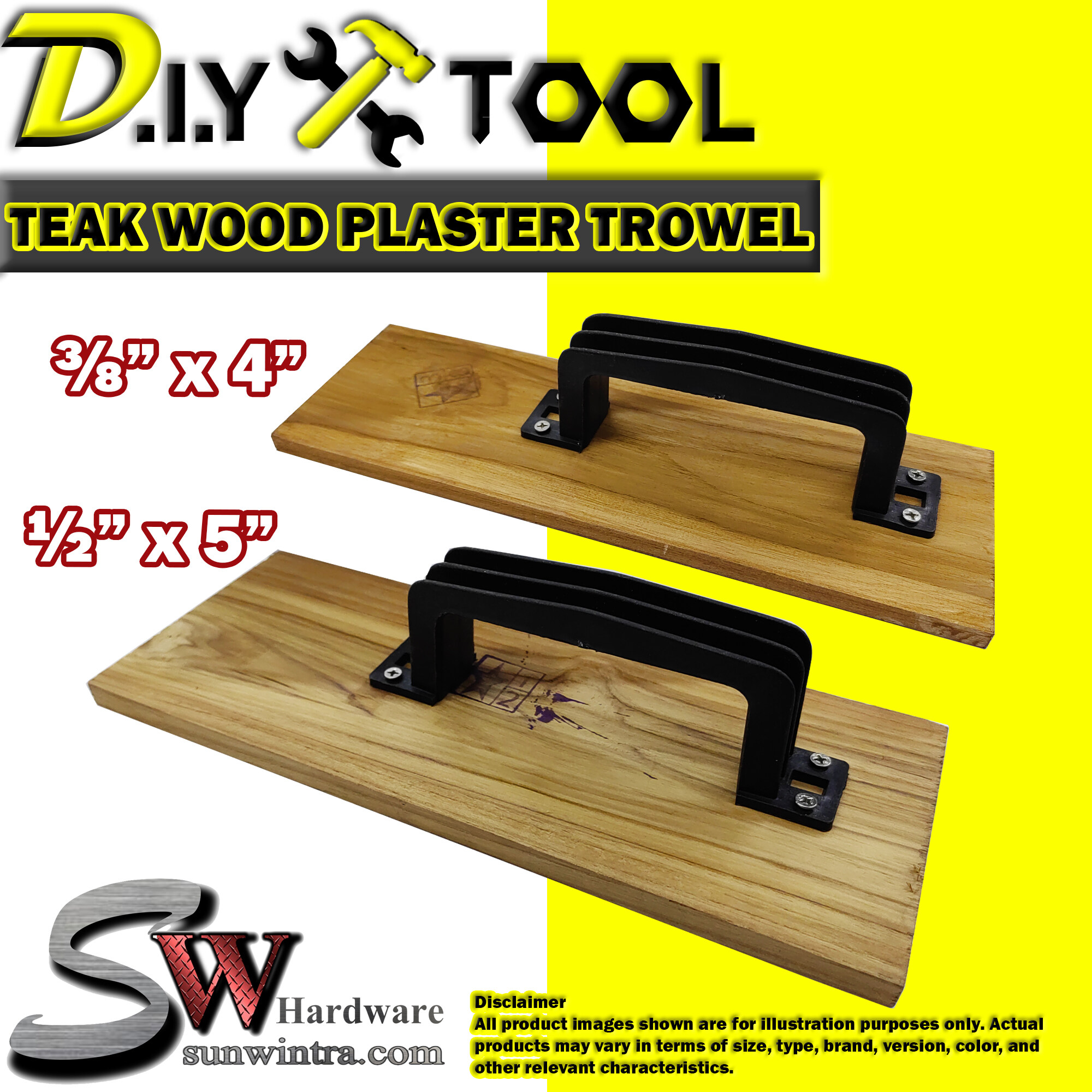 SW Hardware Heavy Duty Teak Wood Plastering Trowel Sudu Plaster Kayu ...