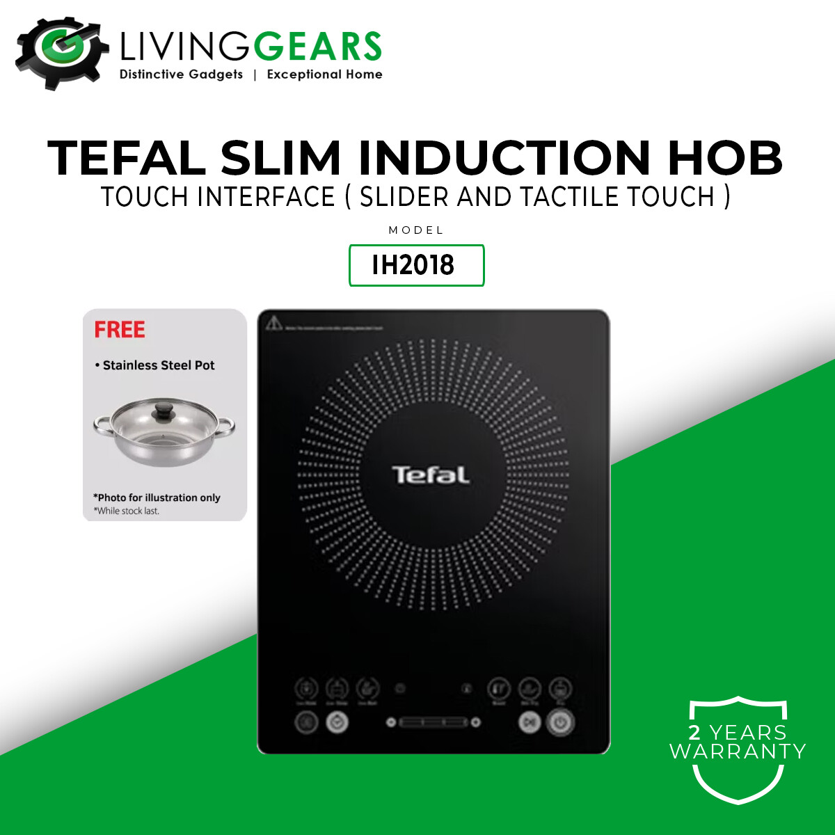 [ FREE POT ] Tefal IH2108 / IH7208 Touch Interface Slim Induction ...