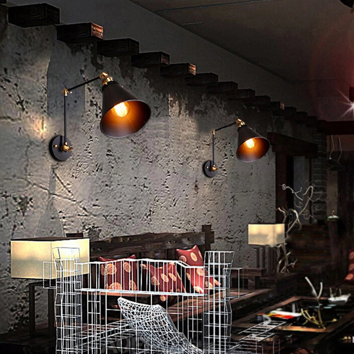 อุตสาหกรรม Retro ปรับสวิงอาร์มมอเตอร์ไซค์ Light Punk Antique Wall ...