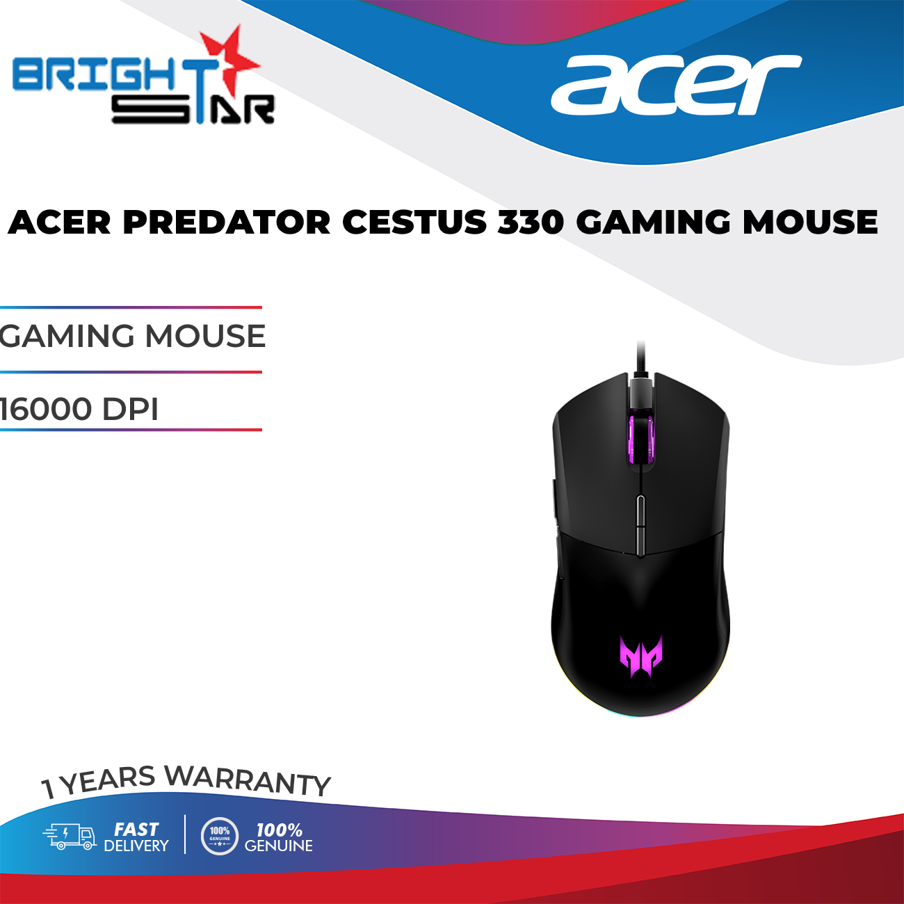 Acer Predator Cestus 330 Wired Gaming Mouse | Lazada