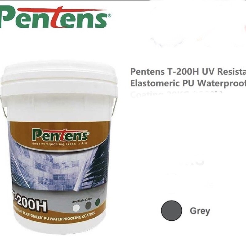 20kg Pentens T-200H UV Resistant Elastomeric Waterproofing Coating 防水涂料 White ~ Grey 20L T200H ...