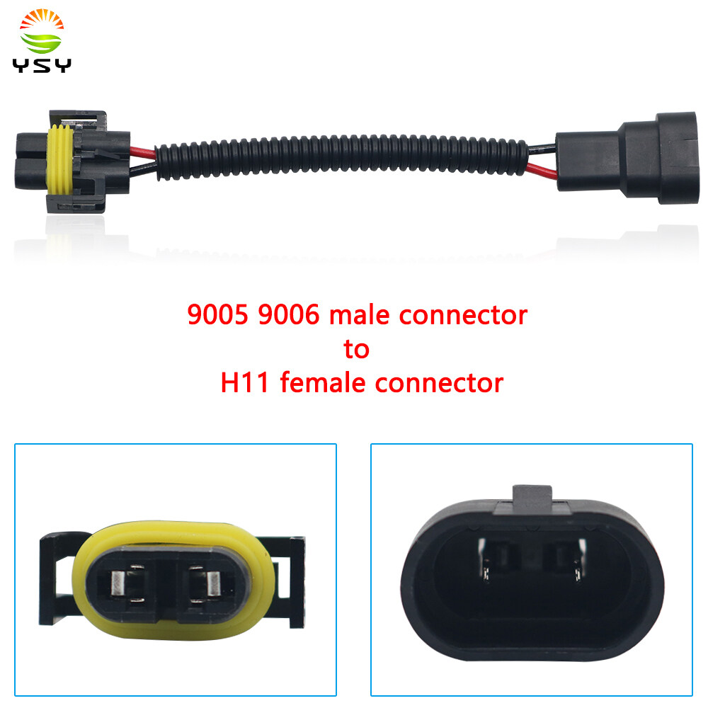 YSY 1piece 9005 HB3 9006 HB4 Male Connector to H11 Female Connectors ...
