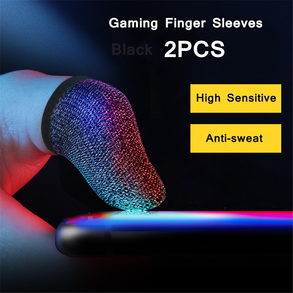 2 PCS Gaming Finger Sleeves Anti-slip Anti-sweat for Mobile Phone Games ...