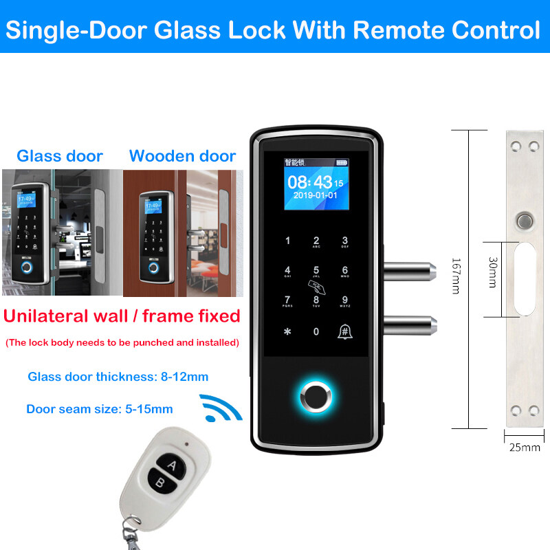 Fingerprint Door Lock Glass Door Smart Electric Gate Opener RFID Card ...