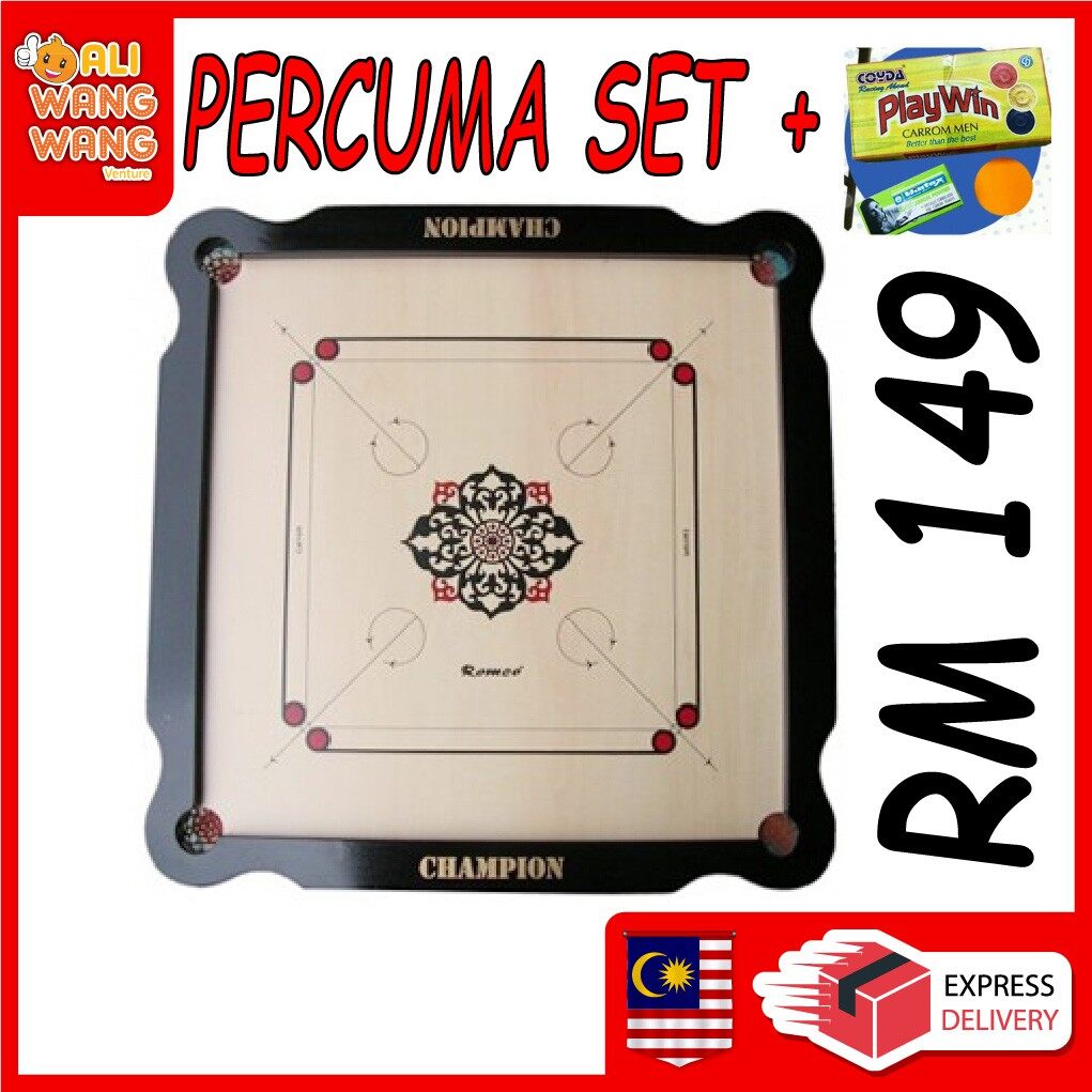 ROMCO CHAMPION CARROM BOARD (WOODEN) / PAPAN KAROM KAYU | Lazada
